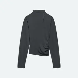 Helmut Lang Button Turtleneck - Forest Night