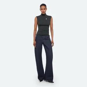 Helmut Lang Button Turtleneck Tank - Forest Night