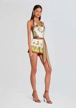Retrofete Mirra Romper With Paisley Print And Halter Neck