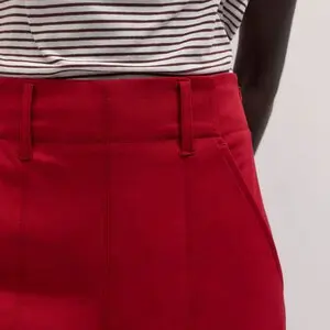 ME+EM High Waisted Wide Leg Trousers - Deep Carmine Red