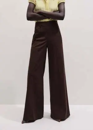 ME+EM High Waist Wide-leg Trousers - Cocoa Brown