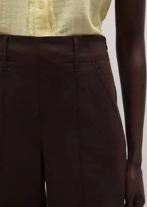 ME+EM High Waist Wide-leg Trousers - Cocoa Brown
