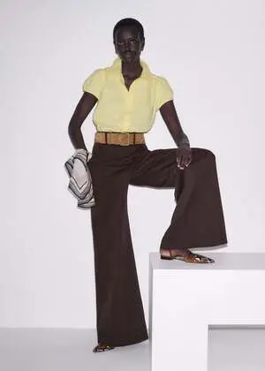 ME+EM High Waist Wide-leg Trousers - Cocoa Brown