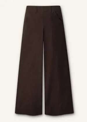 ME+EM High Waist Wide-leg Trousers - Cocoa Brown