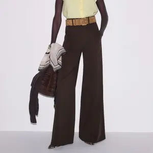 ME+EM High Waist Wide-leg Trousers - Cocoa Brown