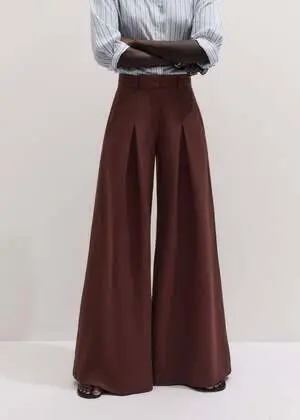 ME+EM Very Wide-leg Pant - Cinnamon Brown