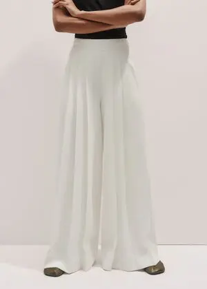 ME+EM Satin Back Crepe Wide Leg Trouser - Ivory