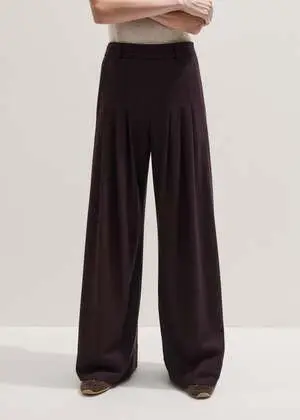 ME+EM Pleat Wide Pant - Bordeaux Red