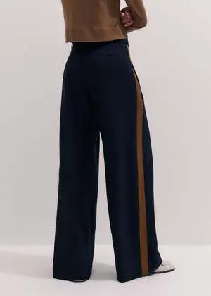 ME+EM Navy Contrast Side Panel Wide-leg Trouser