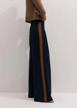 ME+EM Navy Contrast Side Panel Wide-leg Trouser