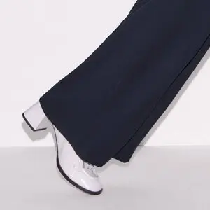 ME+EM Navy Contrast Side Panel Wide-leg Trouser