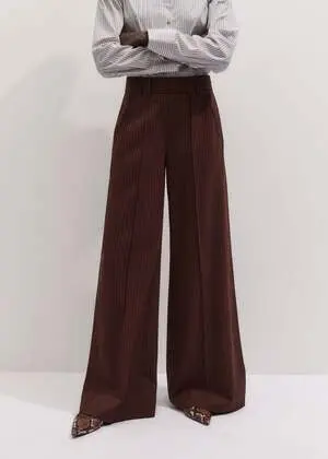 ME+EM Pinstriped Wide-leg Trousers