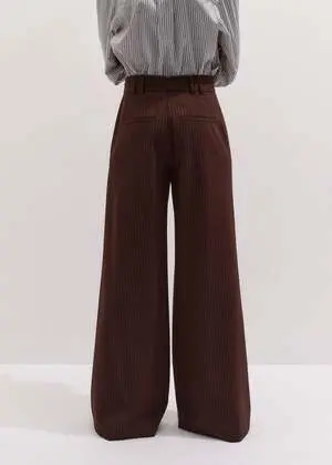 ME+EM Pinstriped Wide-leg Trousers