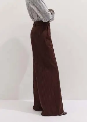 ME+EM Pinstriped Wide-leg Trousers