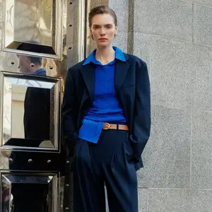 ME+EM Pinstripe Perfect Pleat Front Pant