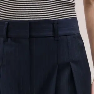 ME+EM Pinstripe Perfect Pleat Front Pant