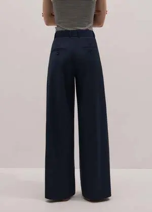 ME+EM Pinstripe Pleat Front Wide Leg Trousers