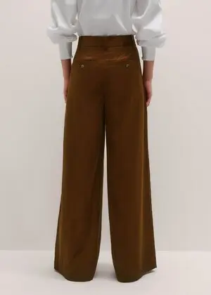 ME+EM Corduroy Wide Leg Trousers - Burnt Caramel