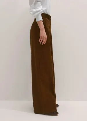 ME+EM Corduroy Wide Leg Trousers - Burnt Caramel