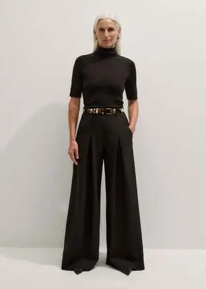 ME+EM Ultra Wide-leg Pleated Wool Trousers
