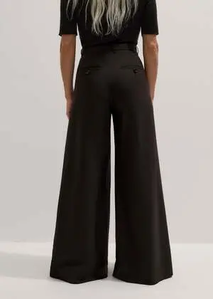 ME+EM Ultra Wide-leg Pleated Wool Trousers