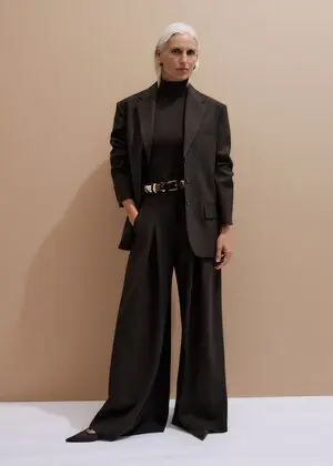 ME+EM Ultra Wide-leg Pleated Wool Trousers