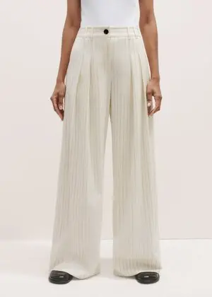 ME+EM Wide-leg Pinstripe Trousers