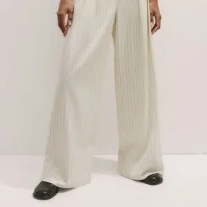 ME+EM Wide-leg Pinstripe Trousers