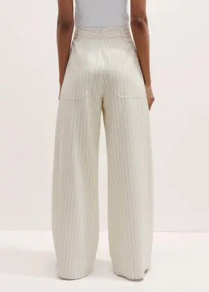 ME+EM Wide-leg Pinstripe Trousers
