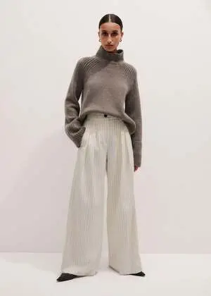 ME+EM Wide-leg Pinstripe Trousers