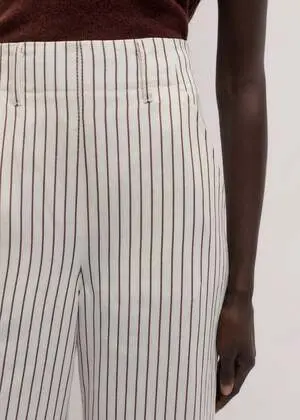 ME+EM High Waist Wide Leg Striped Trousers