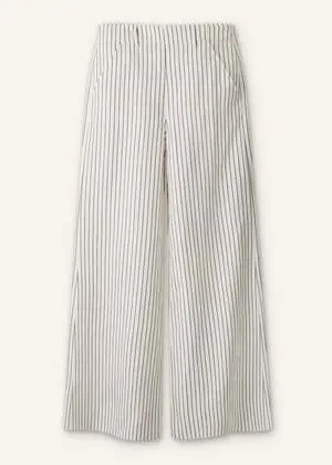 ME+EM High Waist Wide Leg Striped Trousers