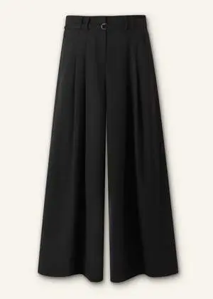 ME+EM Wool Pleated Wide-leg Trousers