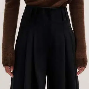 ME+EM Wool Pleated Wide-leg Trousers
