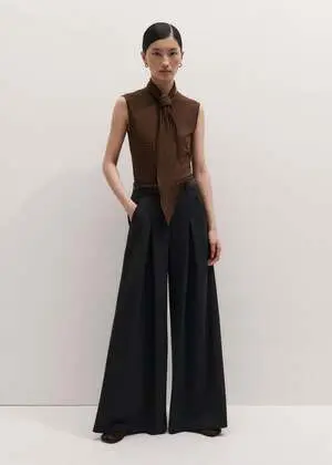 ME+EM Wide-leg Tailored Trousers - Black