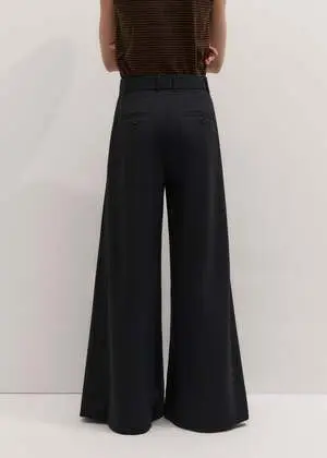 ME+EM Wide-leg Tailored Trousers - Black