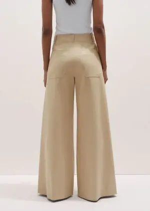 ME+EM High Waist Wide-leg Trousers - Light Stone