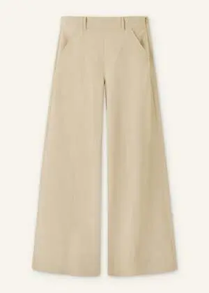 ME+EM High Waist Wide-leg Trousers - Light Stone