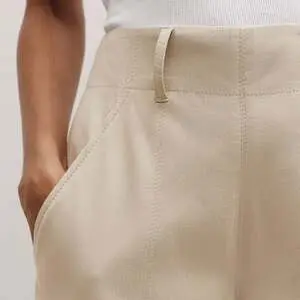 ME+EM High Waist Wide-leg Trousers - Light Stone