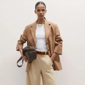 ME+EM High Waist Wide-leg Trousers - Light Stone