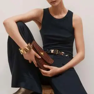 ME+EM Double Pleat Wide-leg Satin Crepe Trousers - Midnight Navy