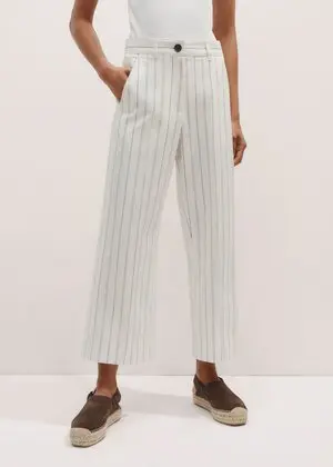 ME+EM Straight-leg Crop Trouser - Multi Stripe