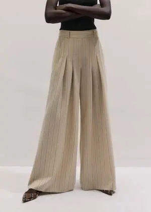 ME+EM Ultra-wide Leg Striped Tailored Trousers
