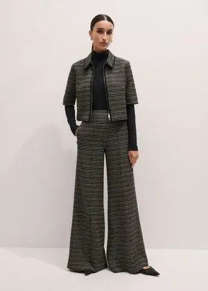 ME+EM Wide-leg Striped Trousers