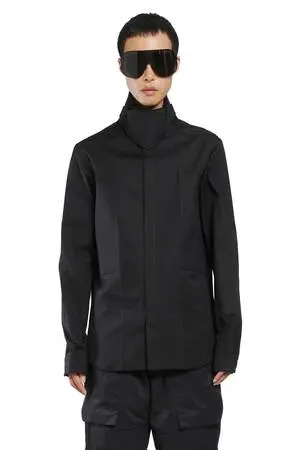 Rick Owens Tower Outershirt In Heavy Poplin - Black