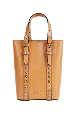 Valentino Garavani Leather Studded Top Handle Bag - Brown