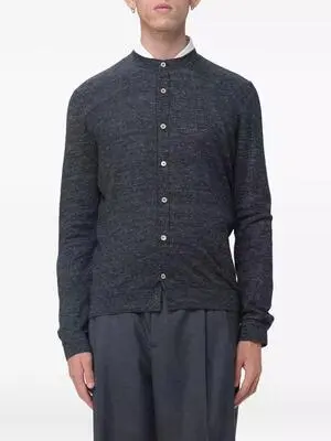 Brunello Cucinelli Button-front Slub Texture Sweater - Grey