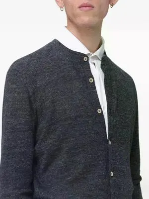 Brunello Cucinelli Button-front Slub Texture Sweater - Grey