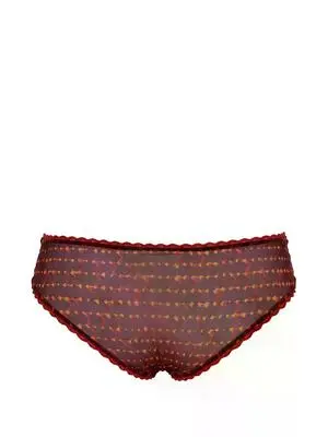 LAURA URBINATI Geometric-print Lace-trim Briefs