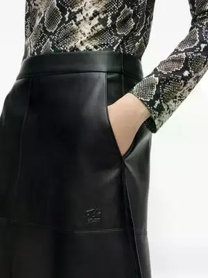 Karl Lagerfeld Faux-leather Panelled Flared Skirt